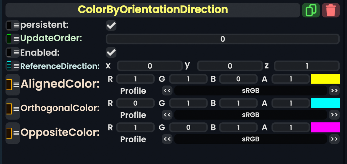 Component:ColorByOrientationDirection - Resonite Wiki